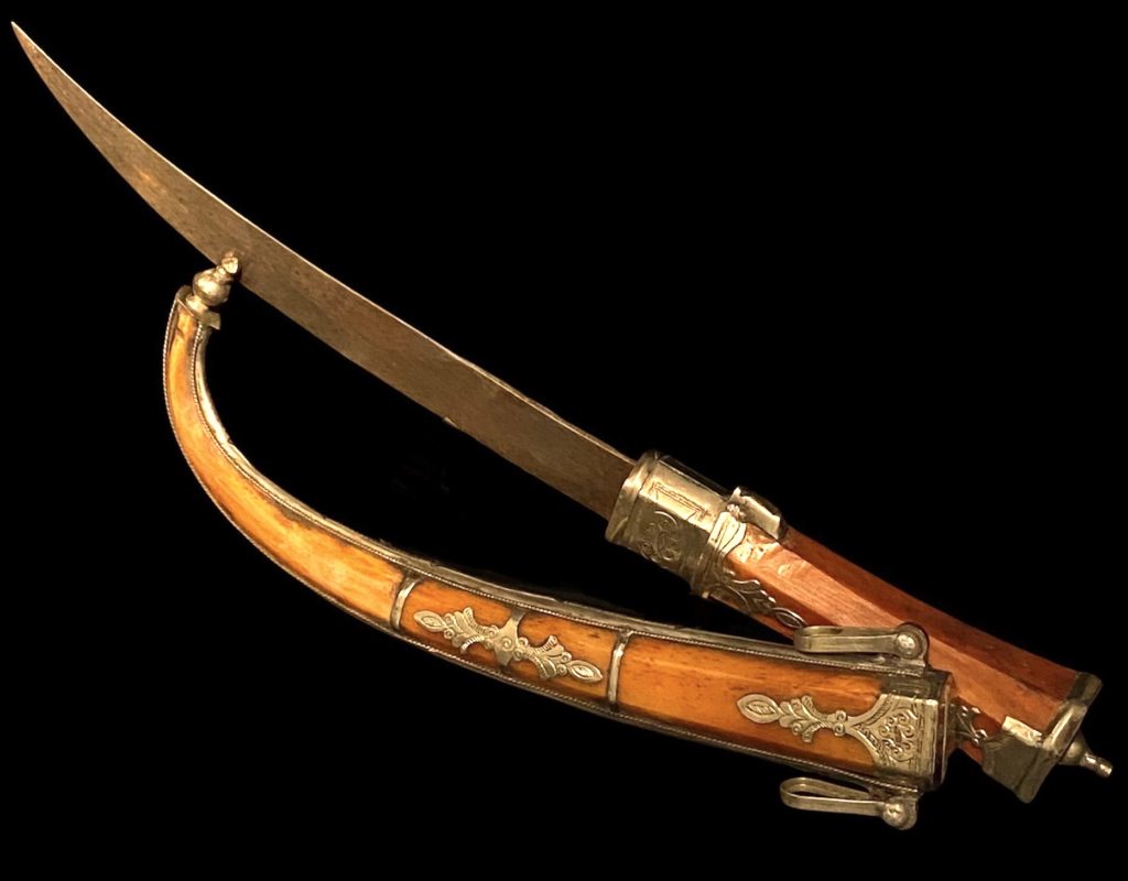 Moroccan Dagger with Camel Bone Scabbard with inlaid Nickel Silver ...